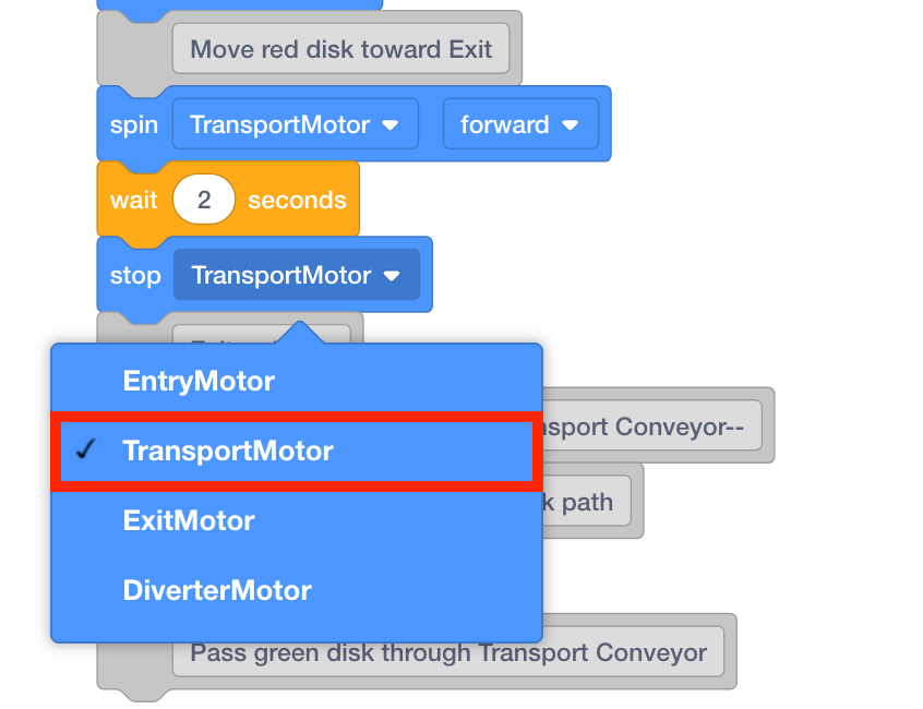 VEX Workcellv1 - Using a Conveyor System - Lab 9 - Spin the Transport Conveyor